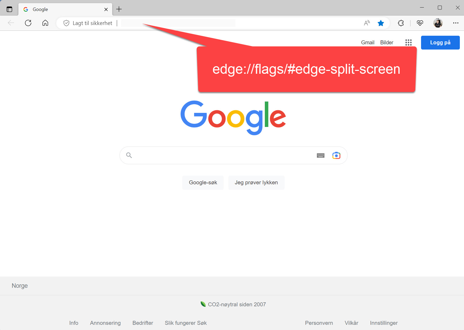 Hvordan aktivere split screen i Microsoft Edge nettleser